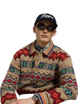 RALPH LAUREN Fair Isle Wool-blend Polo-collar Sweater