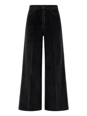 CRUNA Taylor Corduroy Wide-leg Trousers - Black