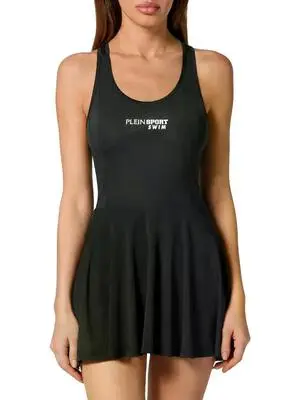 PLEIN SPORT Logo-print Racerback Dress - Black