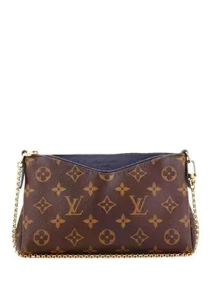LOUIS VUITTON Pallas Monogram Canvas With Leather Clutch Bag - Brown