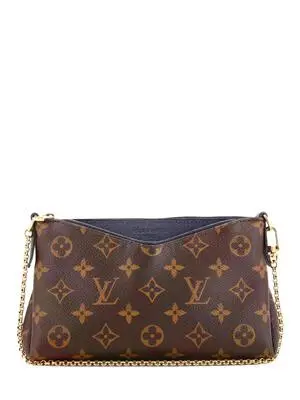 LOUIS VUITTON Pallas Monogram Canvas With Leather Clutch Bag - Brown