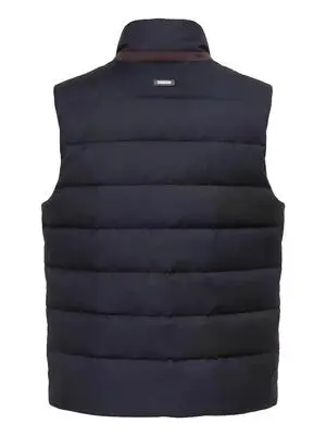 Peserico Flannel Down Quilted Gilet - Blue
