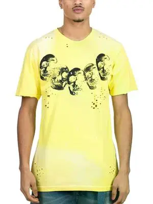 DOMREBEL Amigos Paint-splatter T-shirt - Yellow