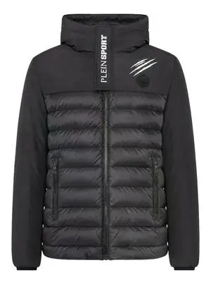 PLEIN SPORT Quilted Logo-print Jacket - Black