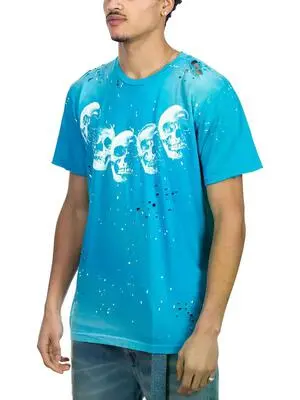 DOMREBEL Amigos Paint-splatter T-shirt - Blue