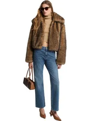 Michael Kors Faux Fur Jacket In Size By - Brown