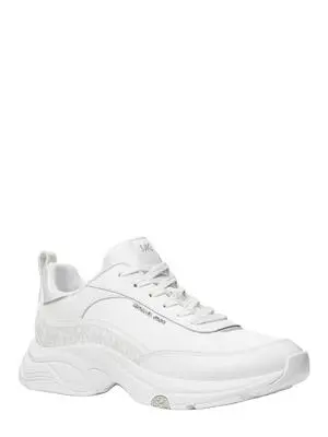 Michael Kors Hartley Leather Trainer In Size By - White