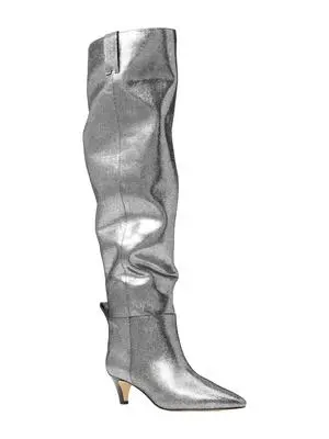 Michael Kors Daniela Metallic Leather Boot In Size By - Silver