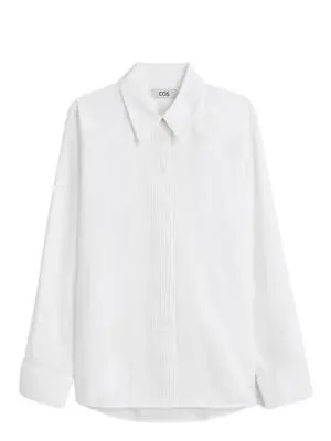 COS Pintucked Cotton-silk Tuxedo Shirt