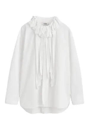 Cos Grosgrain Bib-front Cotton Shirt - White