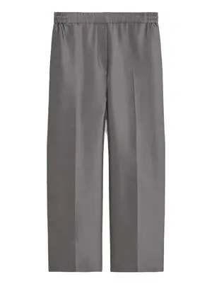 Cos Tailored Silk Straight-leg Pants - Gray