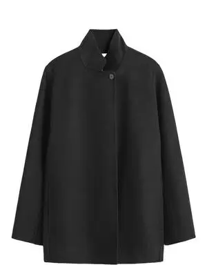 Cos Double-faced Cashmere Mock-neck Jacket - Black