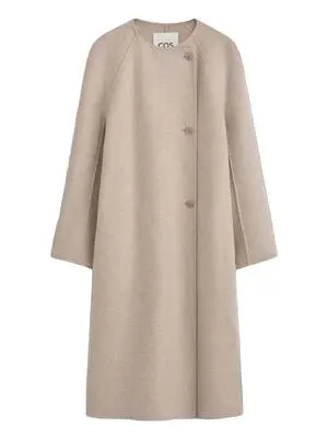 Cos Double-faced Cashmere Long Coat Beige