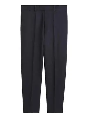Cos Wool-twill Regular-fit Tapered Pants - Blue