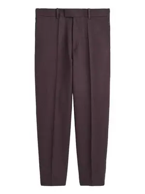 Cos Wool-twill Regular-fit Tapered Pants - Brown