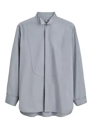 Cos Bib-front Cotton Shirt - Gray