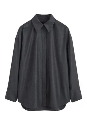 COS Wing-collar Wool-flannel Shirt
