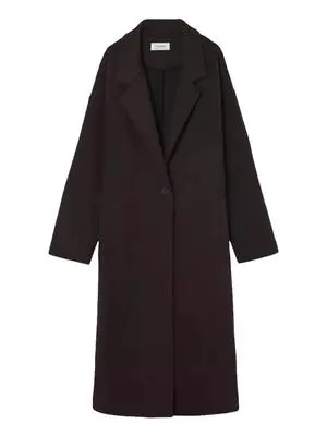 PSOPHIA Notched-lapels Single-breasted Coat - Brown