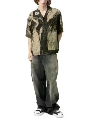 DOMREBEL Extrovert Sketch-print Shirt - Neutrals