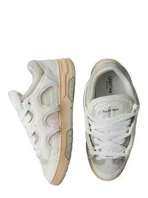 SANTHA Model 1 Panelled Low-top Sneakers - White
