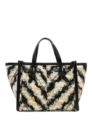 GIANNI CHIARINI Miss Marcella Zebra-print Mini Bag Neutrals
