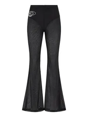 PLEIN SPORT Mesh-panelled Flared Trousers - Black