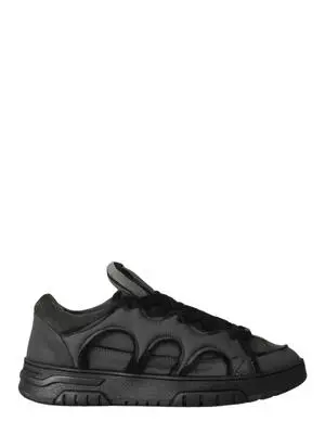 SANTHA Model 1 Quilted Panelled Sneakers - Black