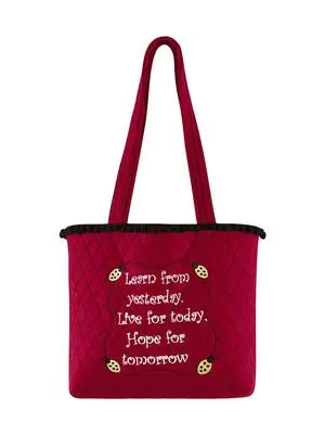 C&F HOME Learn Frm Yestrdy Ruffle Tote Red