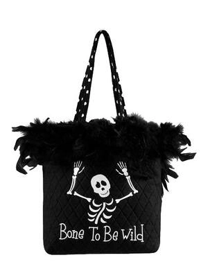 C&F HOME Bone To Be Wild Halloween Tote - Black
