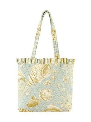 C&F HOME Natural Shell Tote Blue