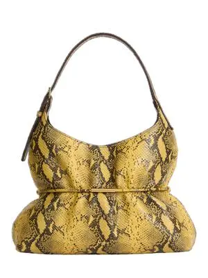 Balmain Sphynx Medium Bag In Python-effect Leather - Yellow