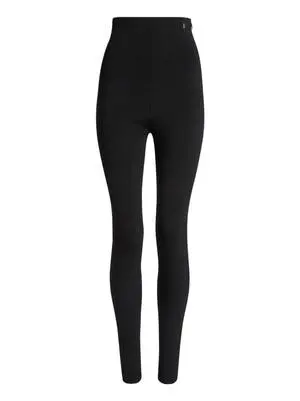 Balmain High-waisted Milano Jersey Trousers - Black