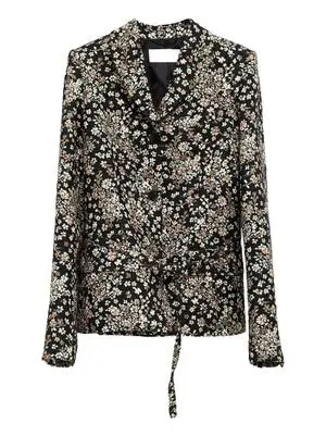 Dries Van Noten Floral-print Blazer - Black