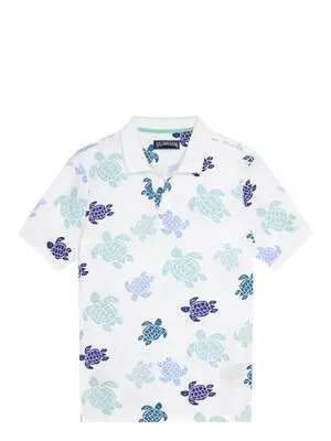 Vilebrequin Turtle-print Organic Cotton Polo Shirt - White