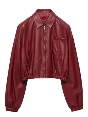 Prada Nappa Leather Jacket - Cherry