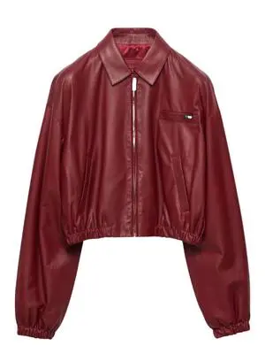 Prada Nappa Leather Jacket - Cherry