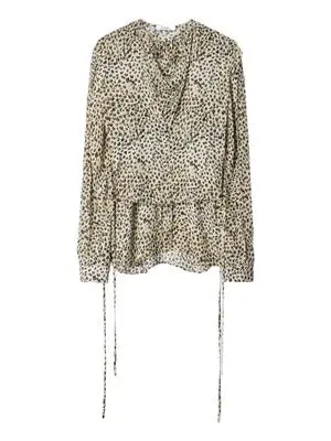 LEMAIRE Layered Blouse Leopard Printed Viscose Multicolor