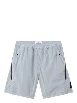 Stone Island Loose-wide-leg-fit Jogger Shorts With Zip Pockets - Ashes