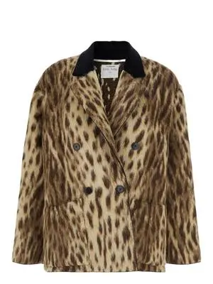 FORTE_FORTE Royal Leopard Double-breasted Coat - No