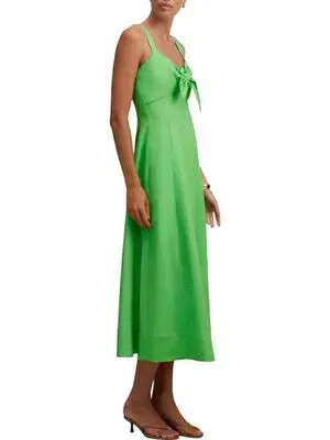 EVER NEW Kara Tie-front Midi Dress Green