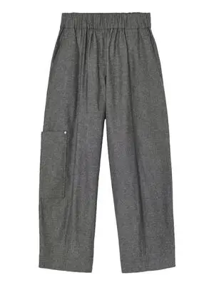 PSOPHIA Elasticated Cropped Trousers - Grey