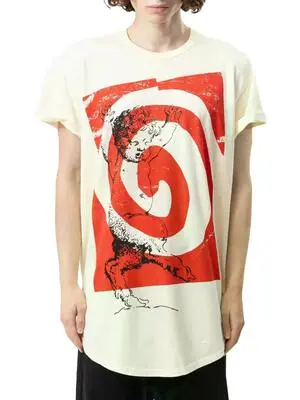 VIVIENNE WESTWOOD Swirl-print Asymmetric T-shirt Yellow