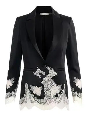 Alice + Olivia Breann Lace-trim Blazer - Black