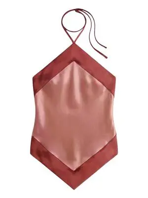 REFORMATION Jillian Silk Top Pink