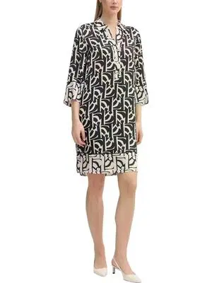 MARC AUREL Monogram-print Mini Dress - Black