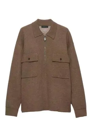 Prada Cashmere Polo Shirt Brown