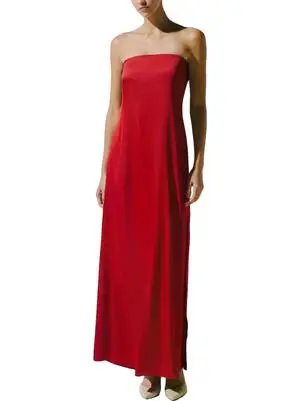 BAOBAB Lola Strapless Dress Red