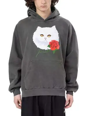 PARADISE NYC Purradise Graphic-print Hoodie - Grey