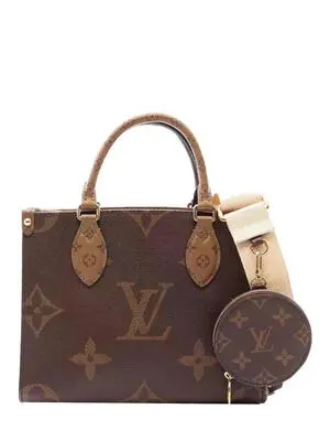 LOUIS VUITTON 2021-2026 Monogram Reverse Giant Onthego Pm Satchel - Brown
