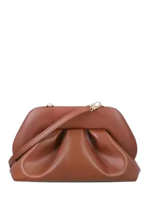 THEMOIRE Bios Ruched Clutch Bag - Brown